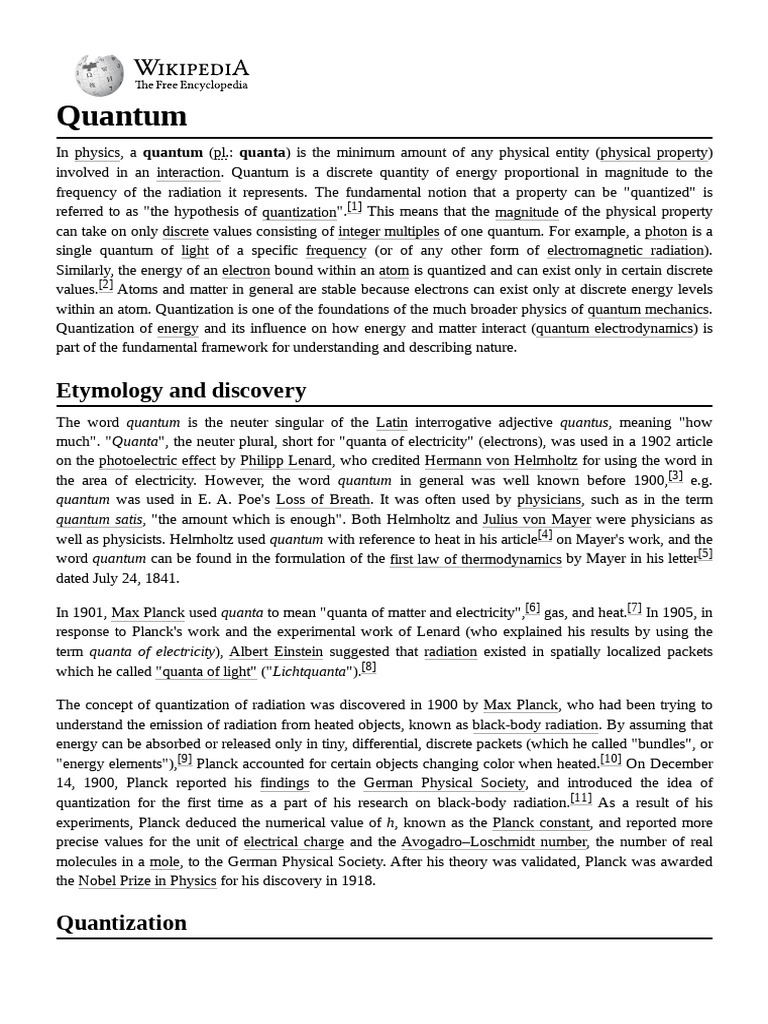 Quantum | PDF | Quantum | Applied And Interdisciplinary Physics