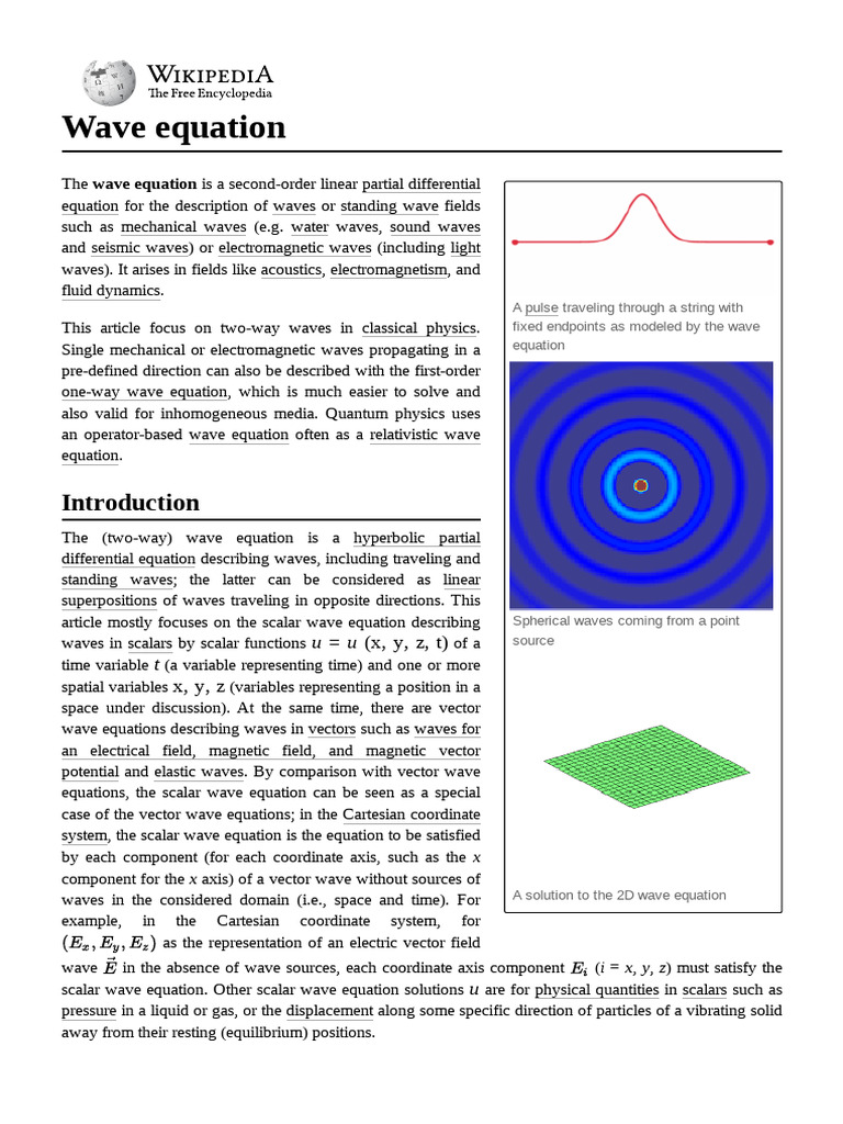 Wave_equation | PDF | Wave Equation | Waves