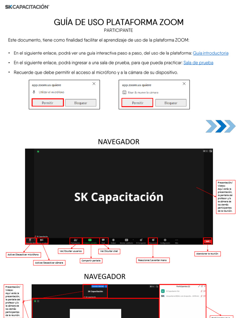 Guía Uso ZOOM (Participante) | PDF | Chat en linea | ciberespacio