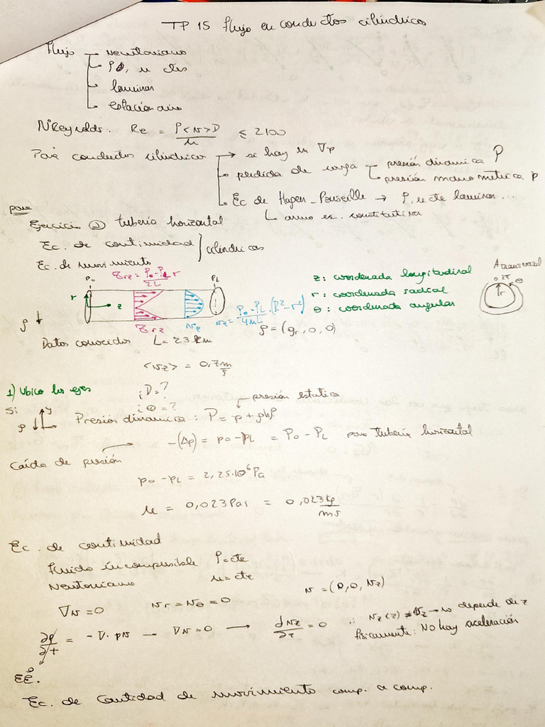 Tp15-TII - Flujo en Conductos Cilindricos | PDF