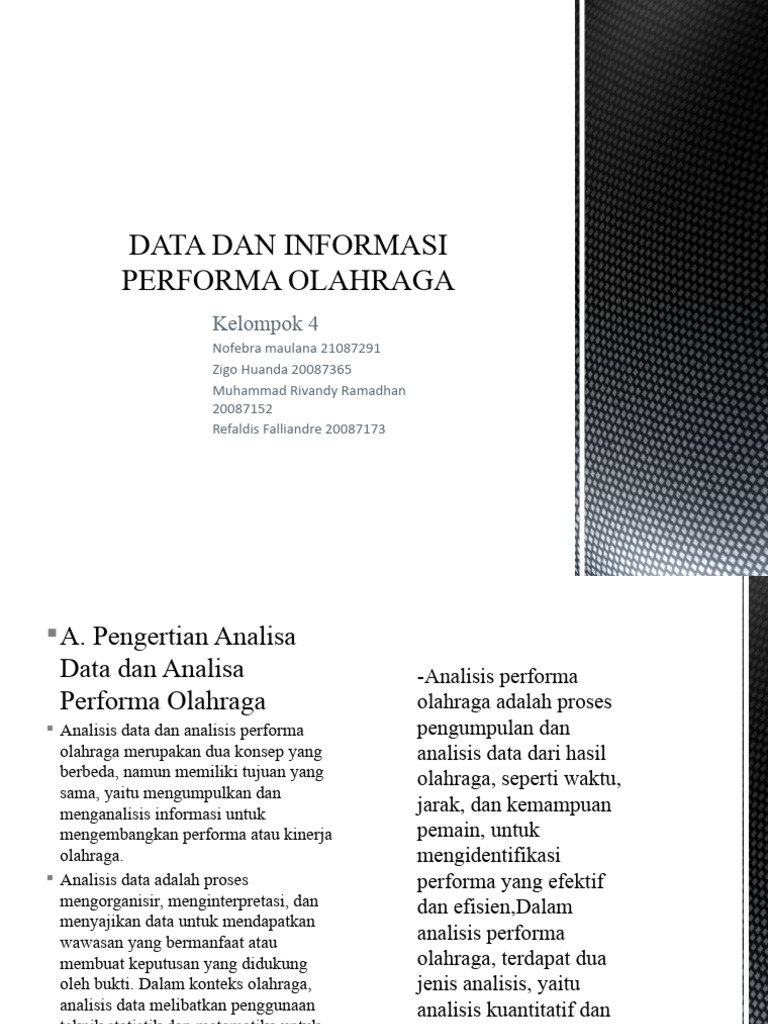 Analisa Performa Olahraga | PDF