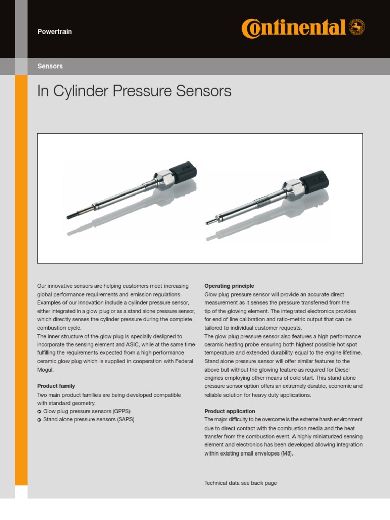DB Cylinder Pressure Sensor en | PDF | Sensor | Engines