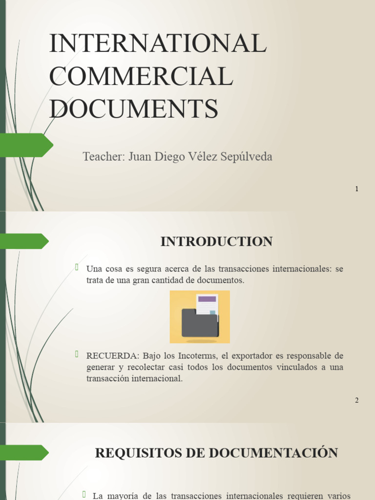 TOPIC 3 - INTERNATIONAL DOCUMENTS | PDF | Factura | Exportaciones