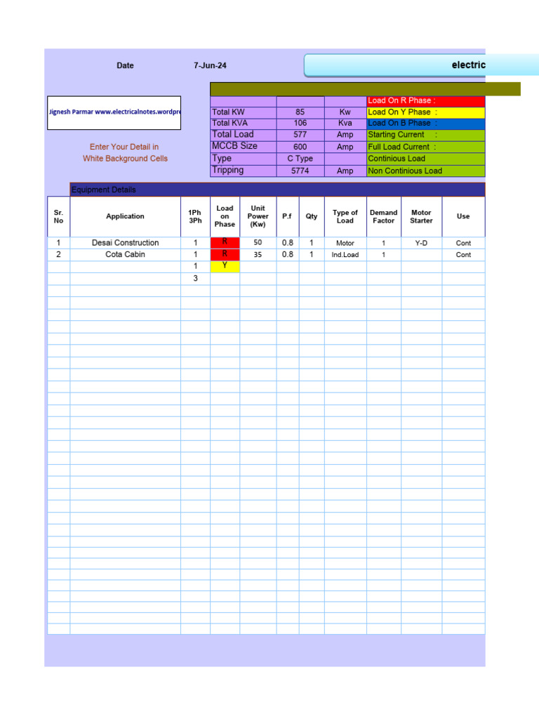 Electrical Load Calculation Report | PDF | Sustainable Energy | Sustainable Technologies