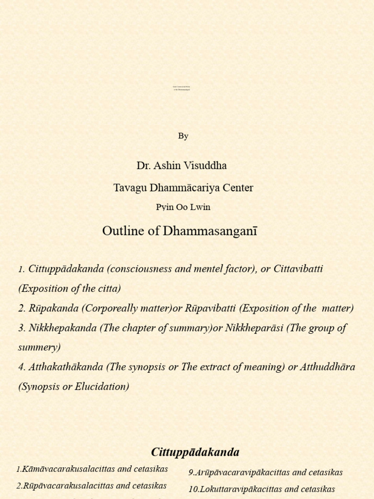 Dhammasangani by Ven Visuddha (Power Point) | PDF | Indian Philosophy ...