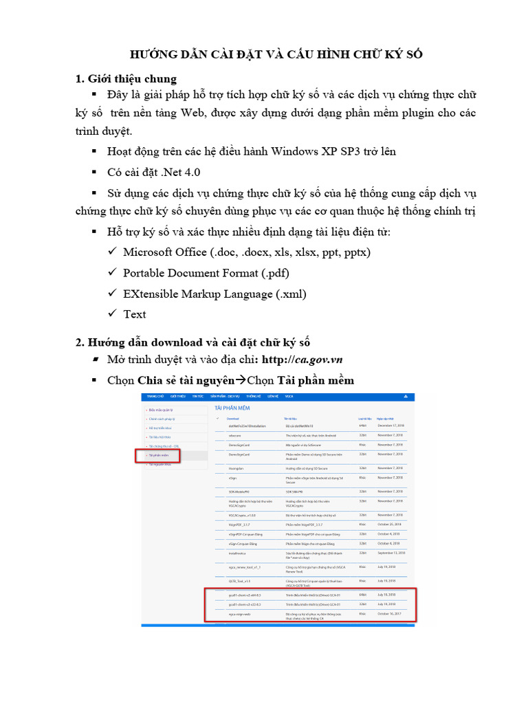 Huong Dan Cai Dat Va Cau Hinh Chu Ky So | PDF
