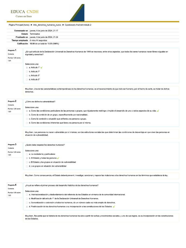 Cuestionario final del módulo 2 | PDF