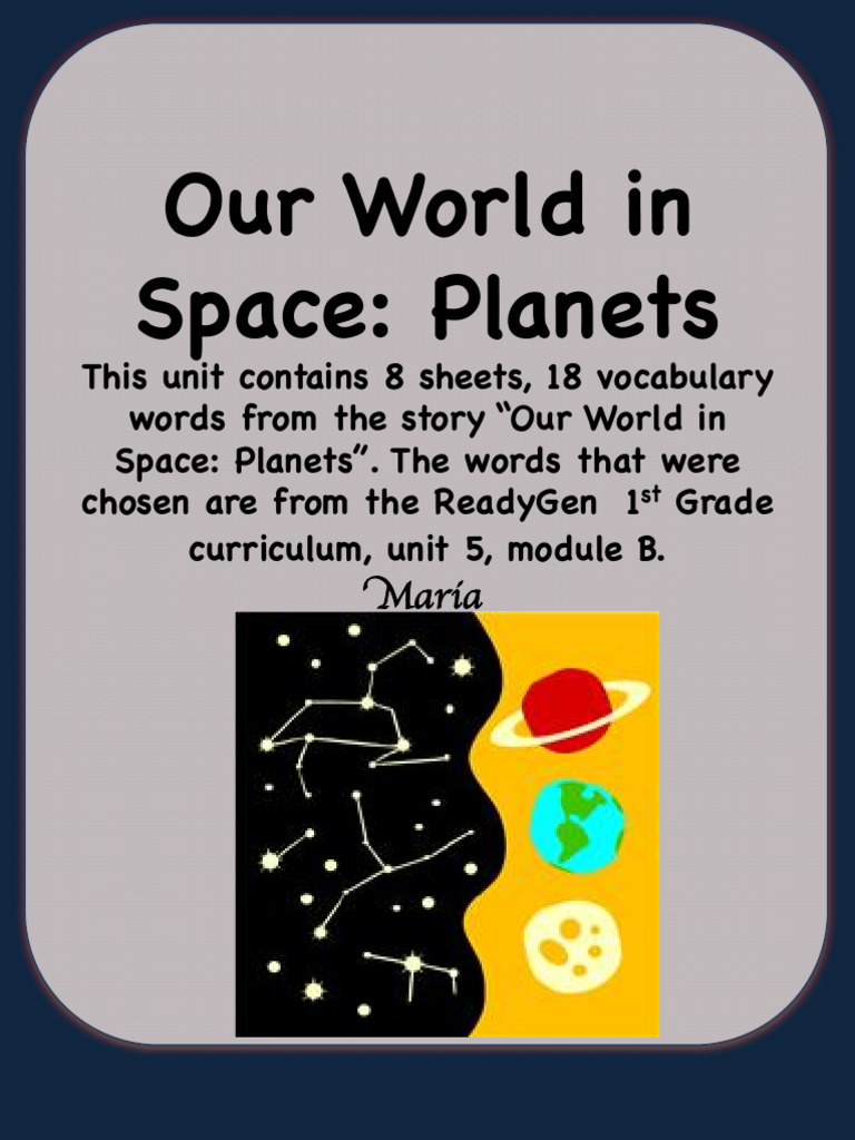 Planets Vocabulary Cards | PDF