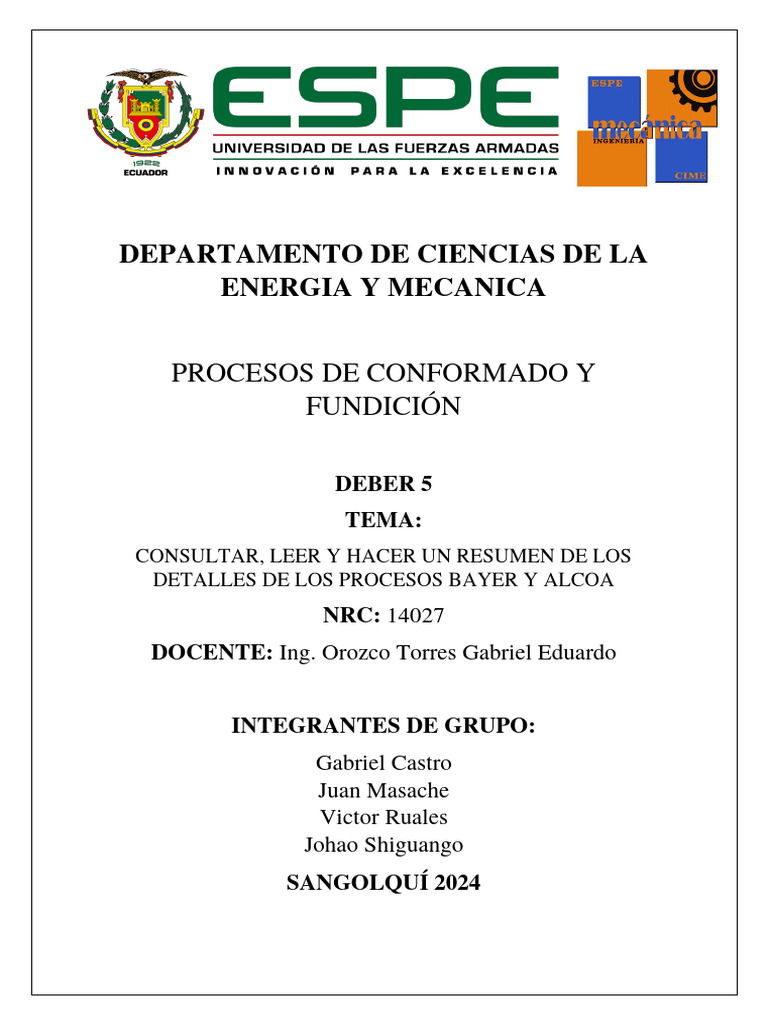 Proceso Bayer y Alcoa | PDF | Aluminio | Óxido de aluminio