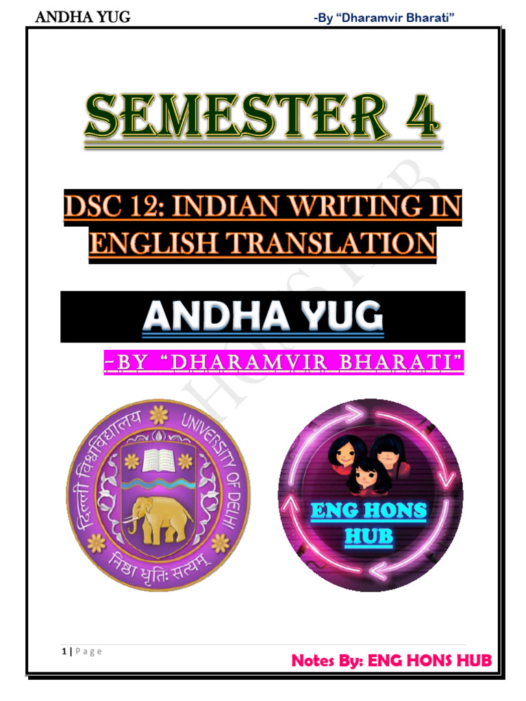 Andha Yug by Dharamvir Bharati | PDF | Vaishnava Texts | Hindu Mythology