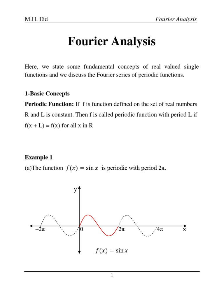 1-Fourier Analysis | Download Free PDF | Fourier Series | Mathematical Concepts