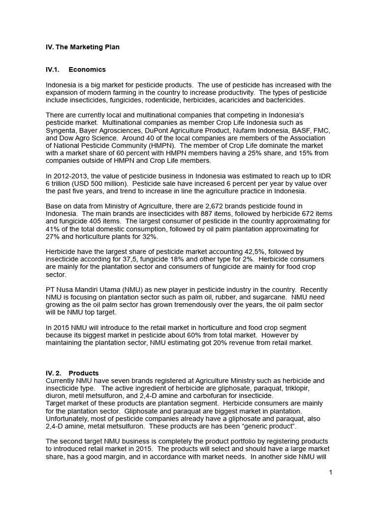 Marketing Plan | PDF | Agriculture | Pesticide