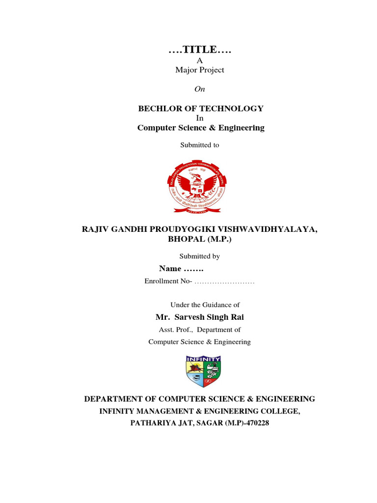 Front Page - Dox 01major Project New | PDF | Engineering | Science