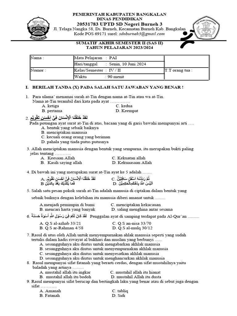 Sas Pai Kelas Iv Kumer - Fix | PDF