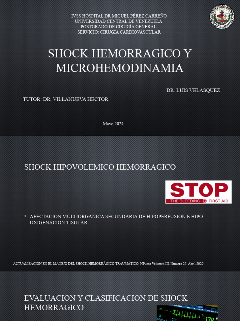 Clasificación del Shock Hemorrágico ATLS | PDF | Plaqueta | Coagulación