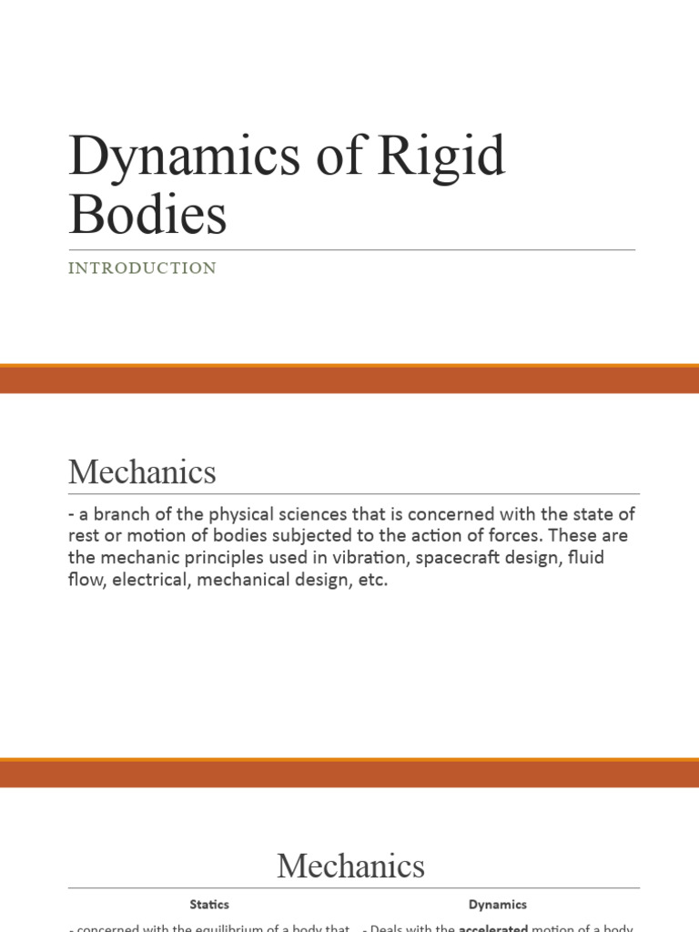 Introduction To Dynamic of Rigid Bodies | PDF | Classical Mechanics | Kinematics