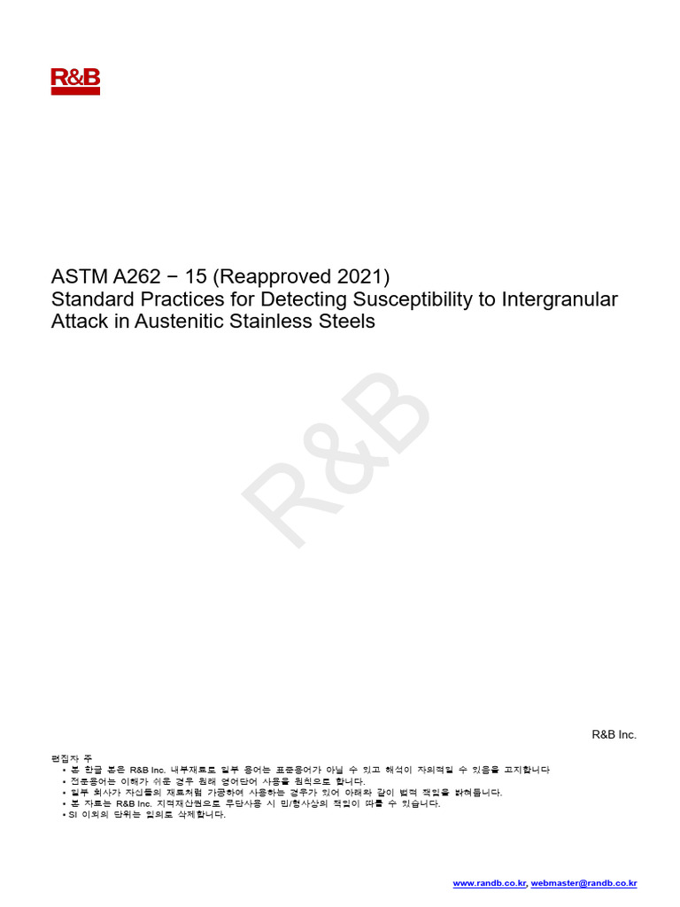 ASTM A262 15 Detecting Susceptibility to Intergranular Attack in ...