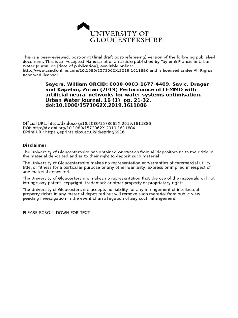 6916 Sayers (2019) Performance of LEMMOv2 | PDF | Mathematical ...