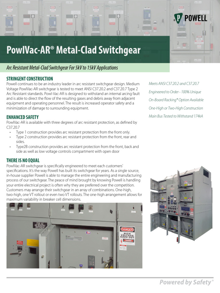 01078 PowlVac AR Metal Clad Switchgear | PDF | Electrical Components ...
