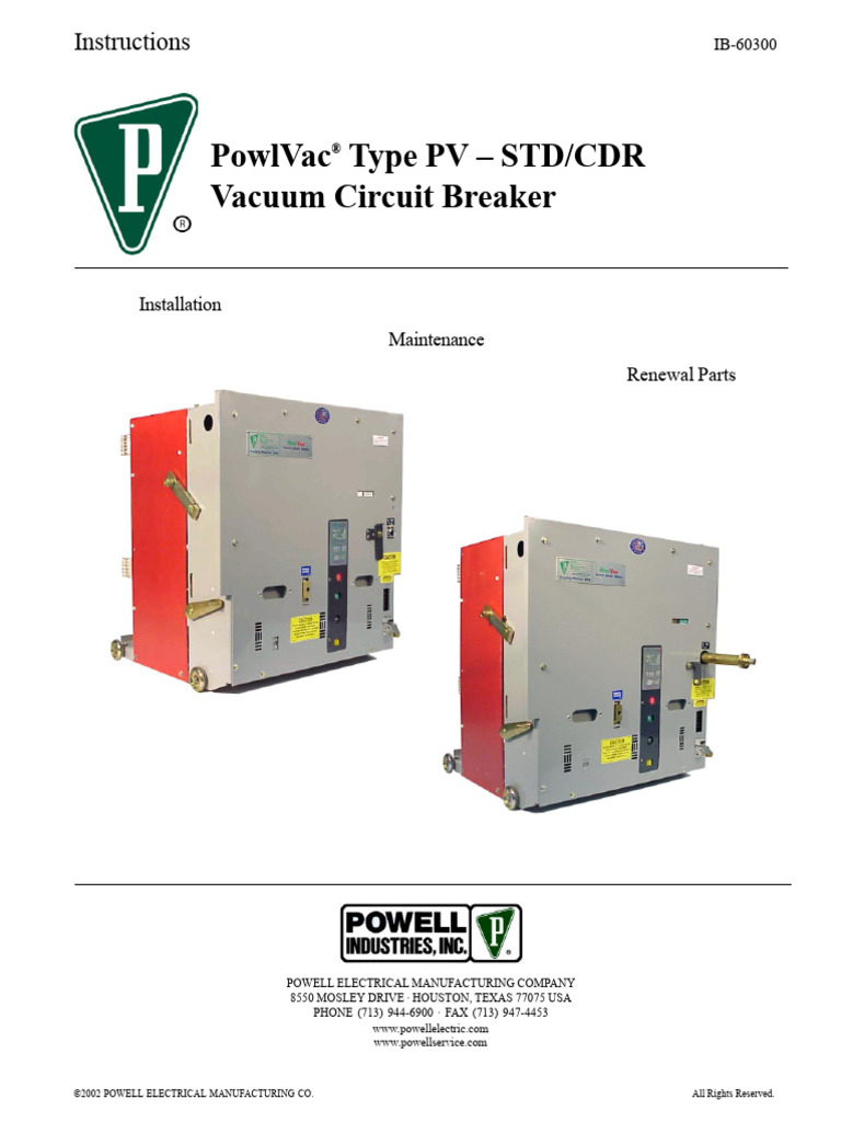 Powell_PowlVac Type PVSTD | PDF | Relay | Switch