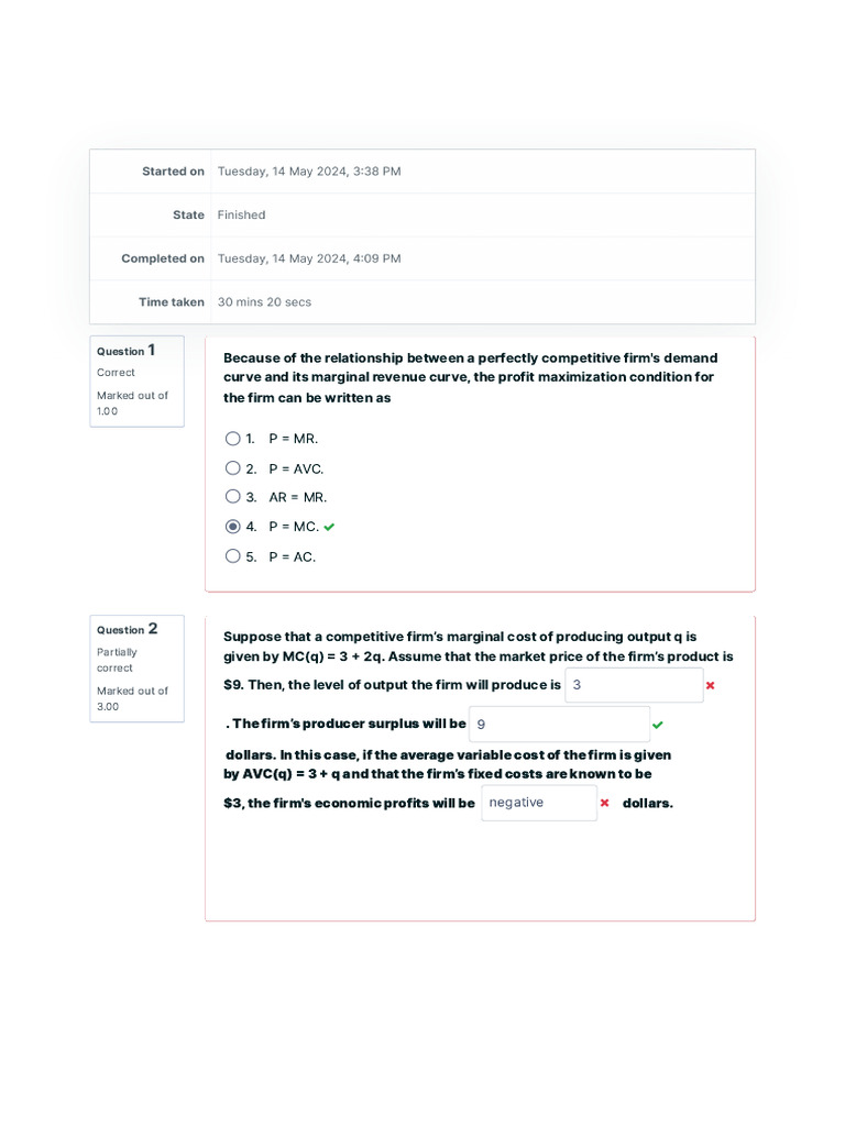 Exercise - Ch.8 - Attempt Review - APU LMS | PDF | Long Run And Short ...