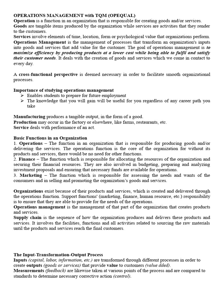 Op Equal | PDF | Operations Management | Strategic Management