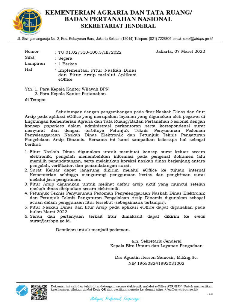 Implementasi Fitur Naskah Dinas Dan Fitur Arsip Melalui Aplikasi ...