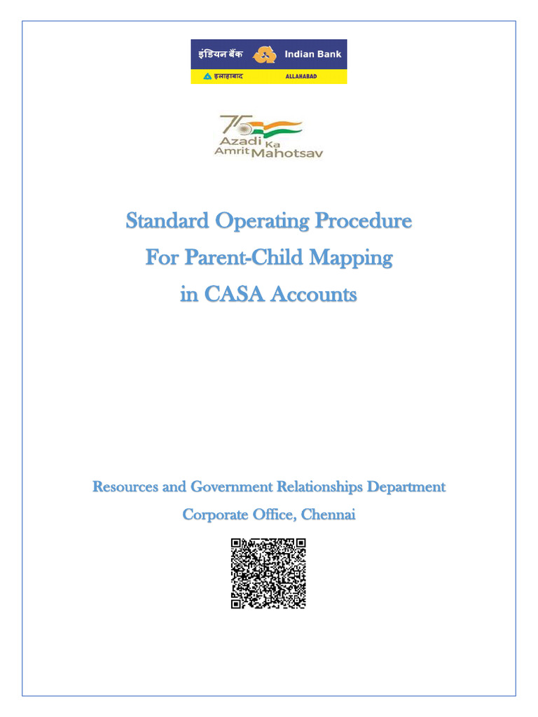 SOP For Parent - Child Mapping in CASA Accounts | PDF | Debit Card | Banks