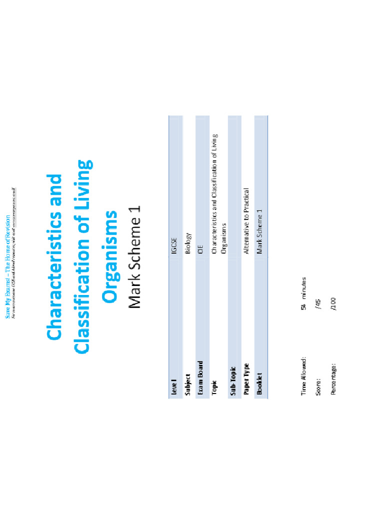 1.1 Characteristics and Classification of Living Organisms CIE IGCSE ...