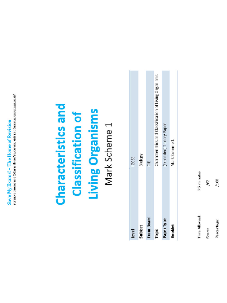 1.1-Characteristics and Classification of Living Organisms - Igcse-Cie ...