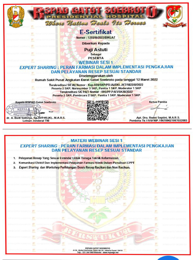 Sertifikat Webinar | PDF