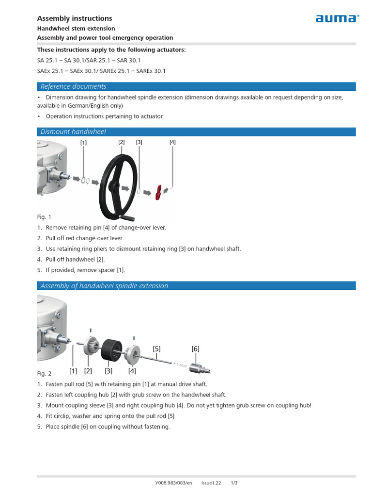 AUMA ML - Sa1 - Ahr - Verlaengerung - en | PDF | Screw | Mechanical Engineering