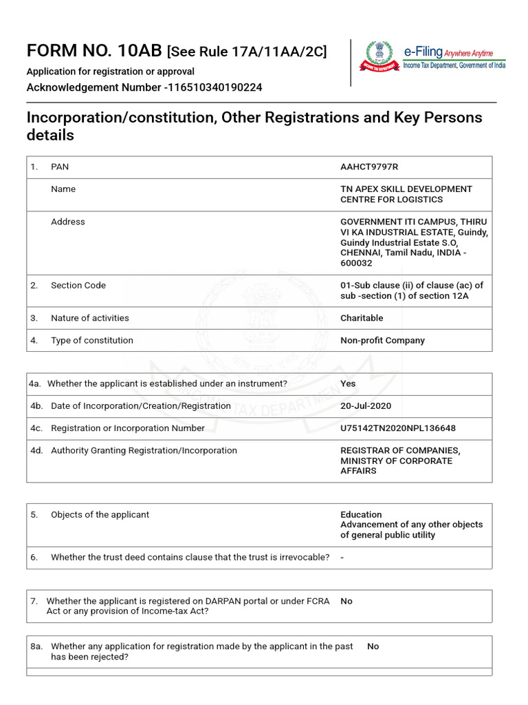 Form 10AB_Filed Form (2) | Download Free PDF | Banks | Business