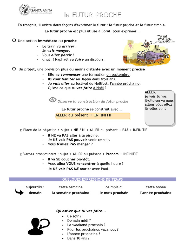 Futur Proche en Français | PDF | Syntaxe | Mécanique du langage