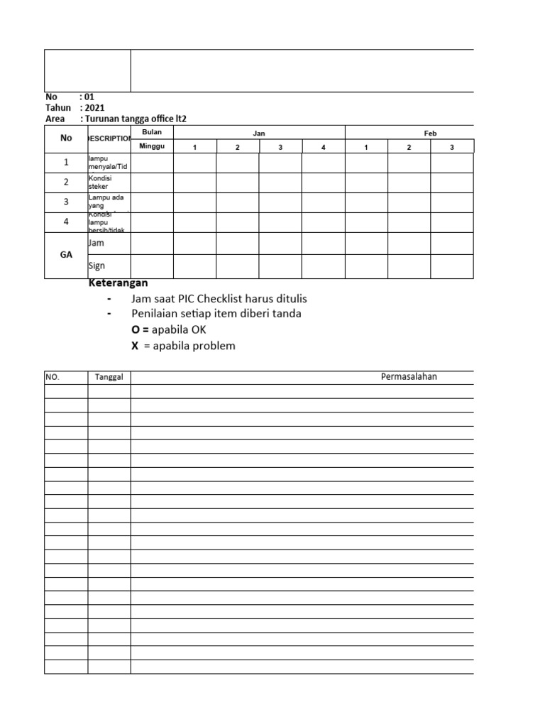 Checklist Lampu Emergency 2021 | PDF