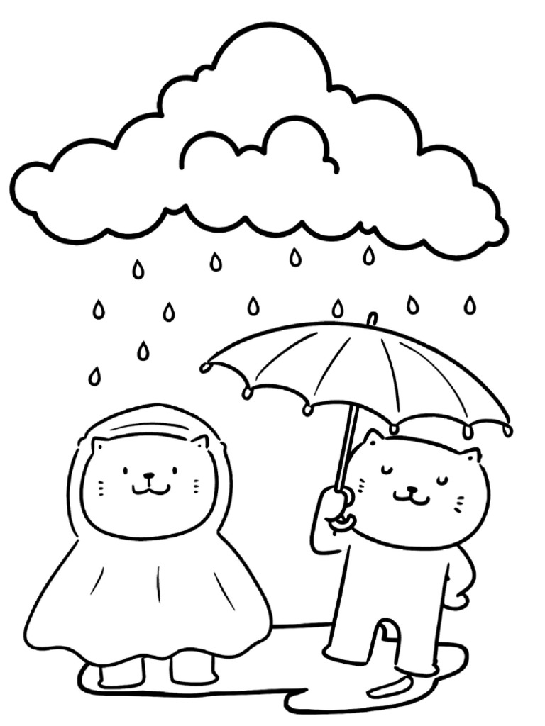 Rainy Day Coloring Pages Free Printable PDF Template | PDF