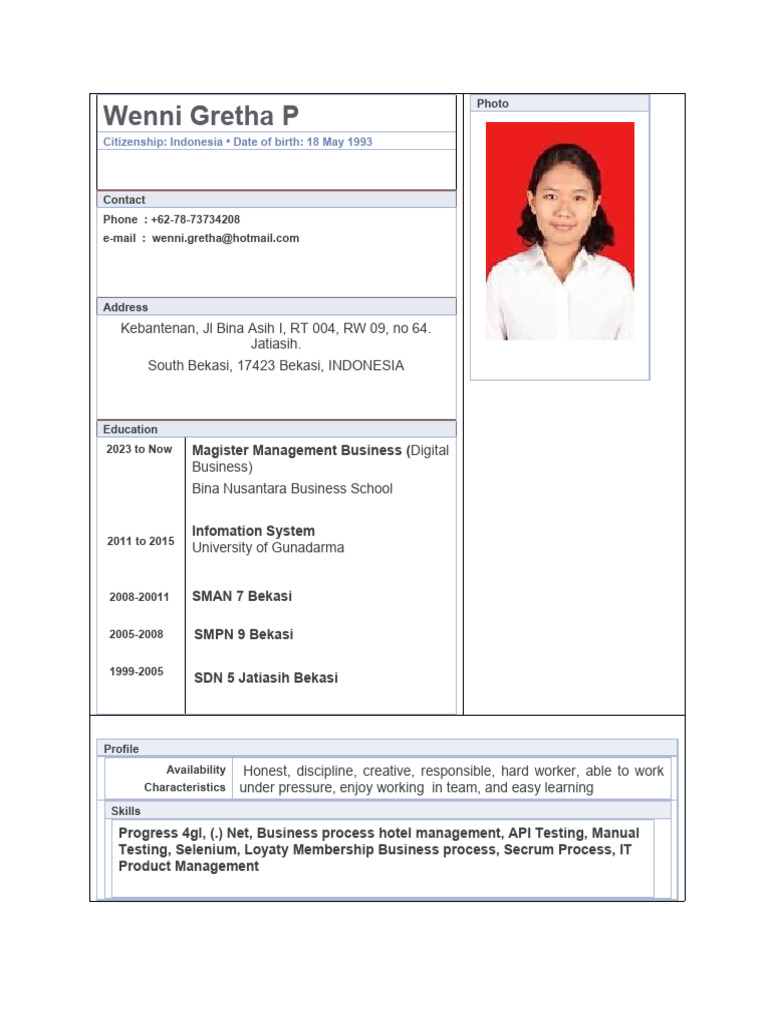 Wenni Gretha QAQC Software Resume | PDF | Systems Engineering | Computer Engineering