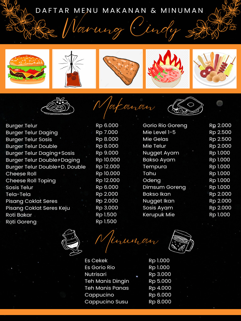 Daftar Menu Warung Cindy | PDF