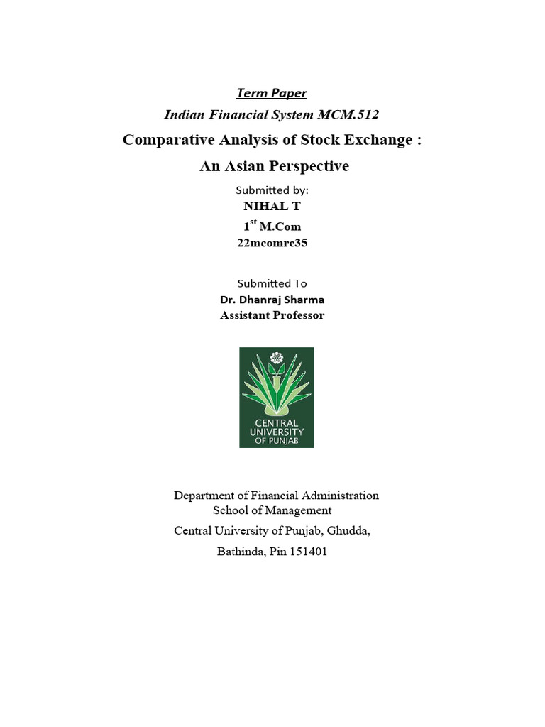 Comparative Analysis of Stock Exchange3 | PDF | Stocks | Stock Exchange