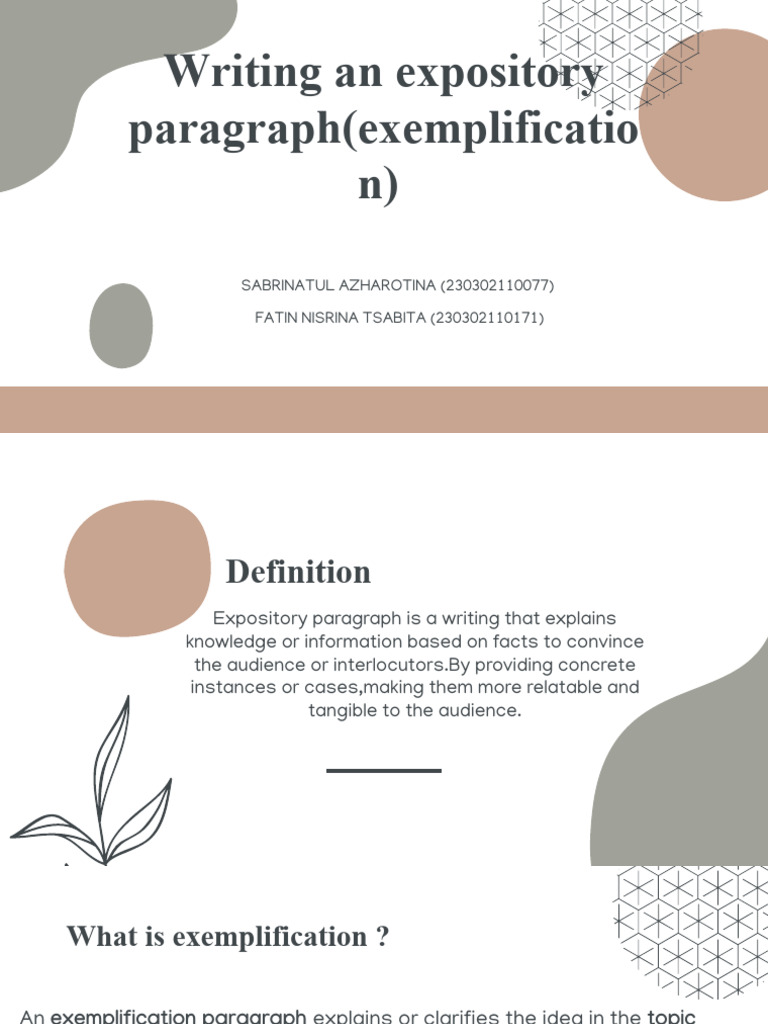 Writing An Expository Paragraph (Exemplification) | PDF | Cognition