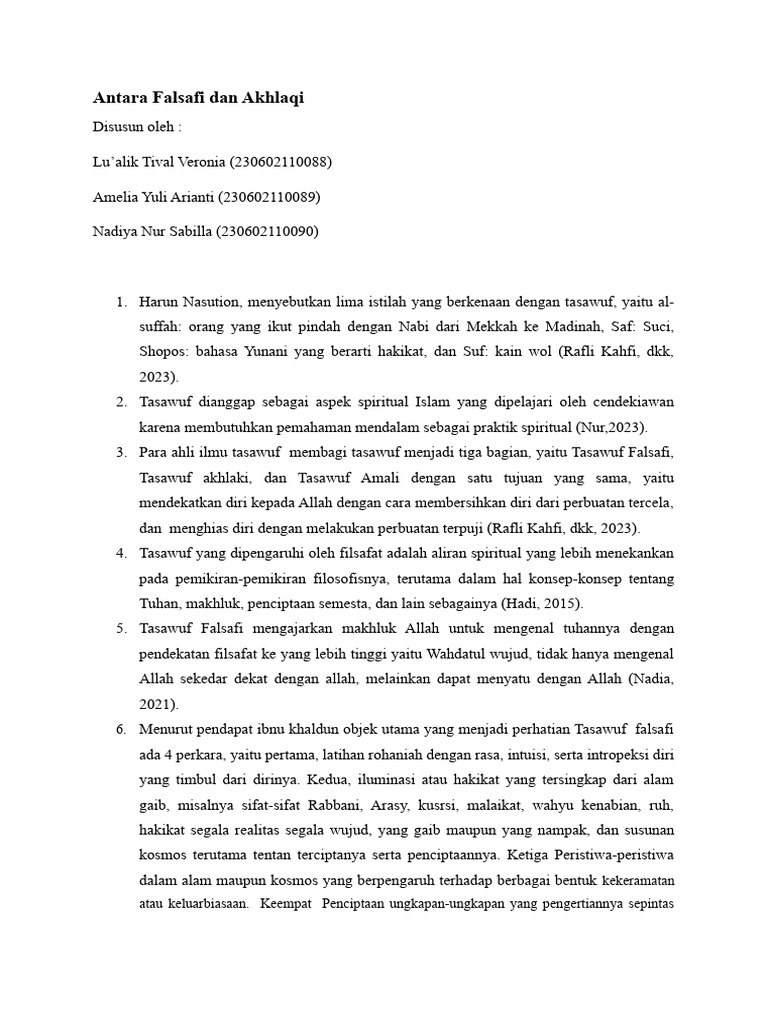 Tasawuf: Falsafi dan Akhlaki dalam Islam | PDF | Agama & Spiritualitas