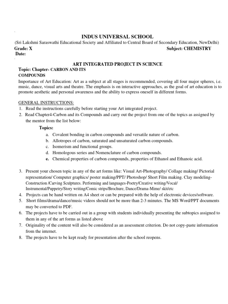 Art Integrated Project Class 10 PDF | PDF