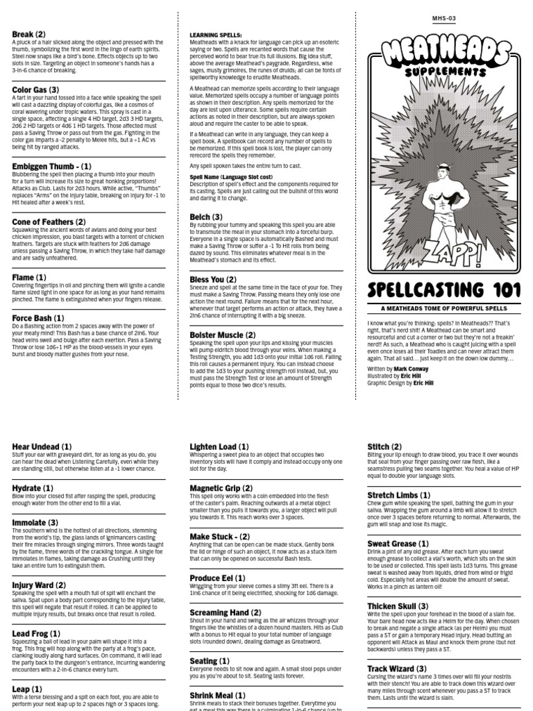 Meatheads - Spellcasting 101 | PDF