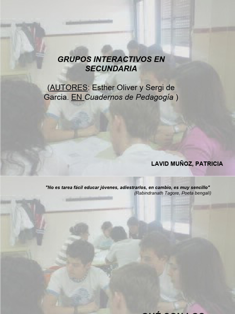 Grupos Interactivos en Secundaria: Inclusión y Aprendizaje | PDF ...