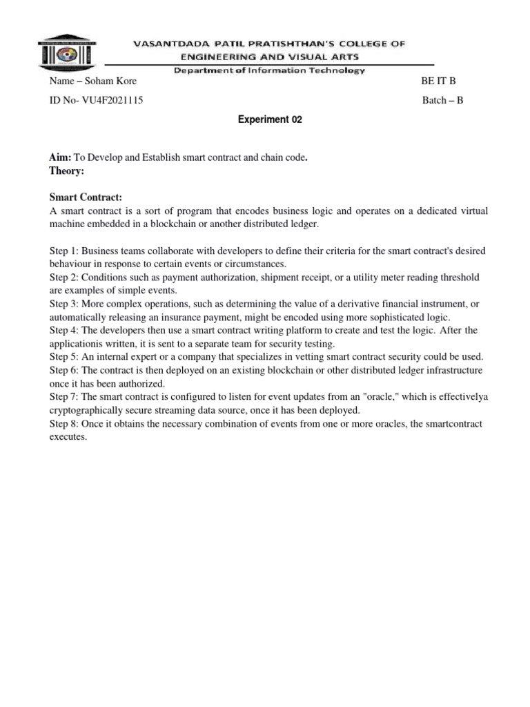 Blockchain Lab SOHAM KORE EXP-2 | PDF | Computer Programming | Computing
