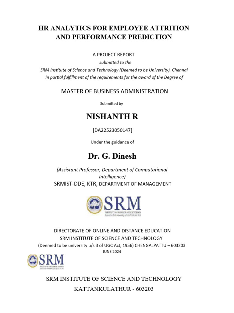 Final Year Project Work - Nishanth | PDF | Analytics | Machine Learning