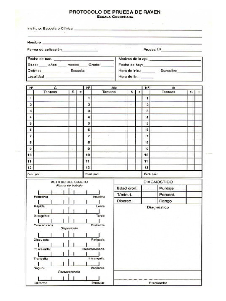Hoja de respuestas_raven_escala_coloreada | PDF