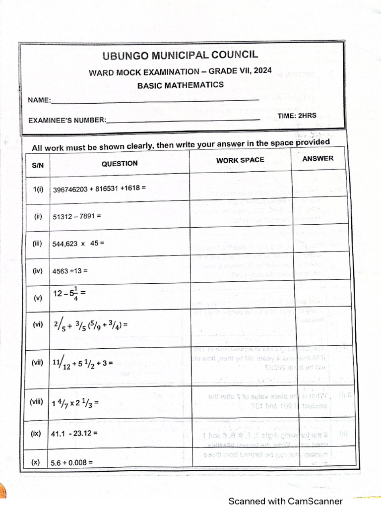 Saranga Ward MATH 2024 | PDF