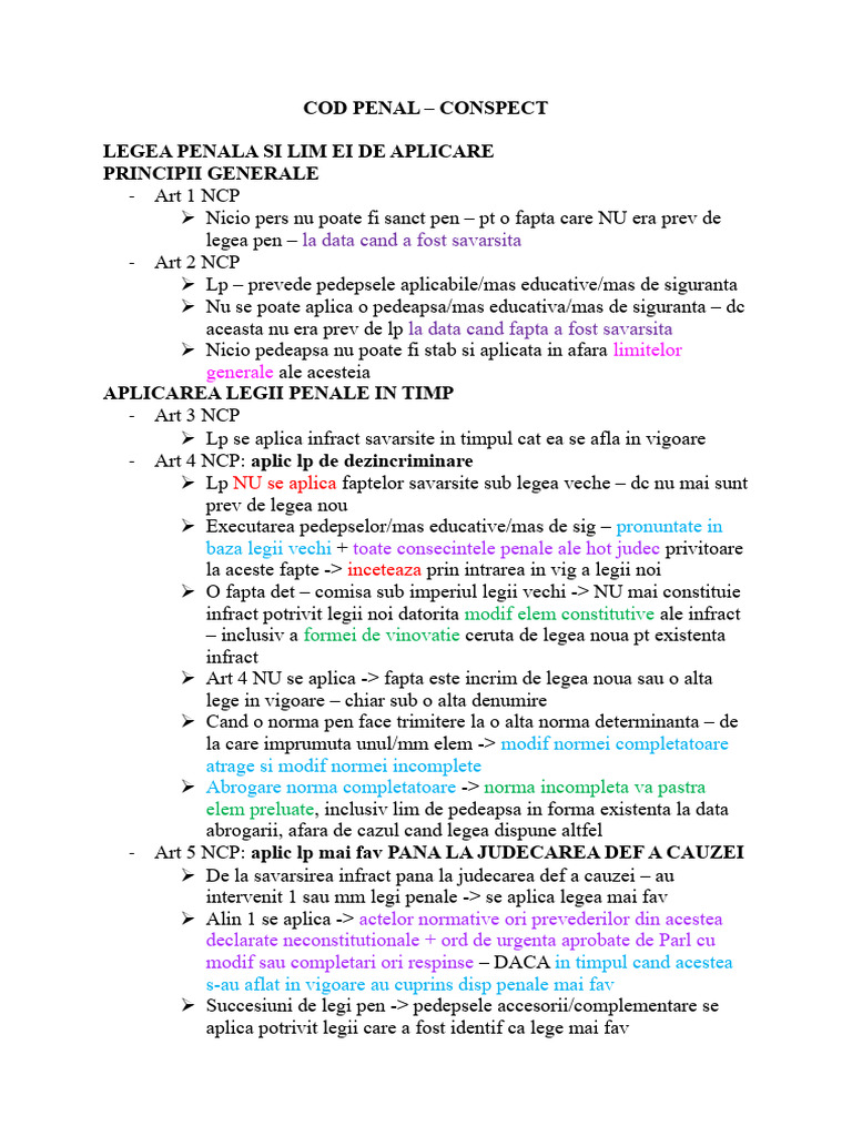COD PENAL Conspect.. | PDF