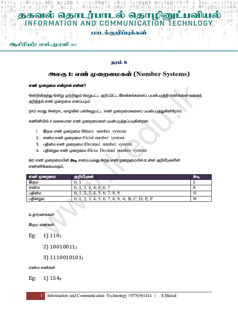 G8TM ICT Units (1-6) Murali-Unlocked | PDF | Software | Computing